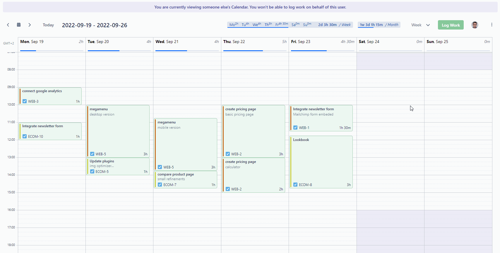 New View Other Users' Timeline and Calendar feature