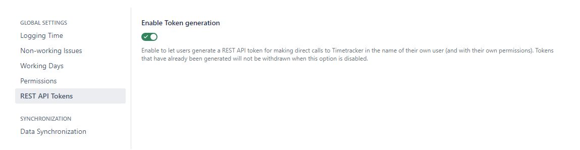 Access Timetracker REST API with API Token